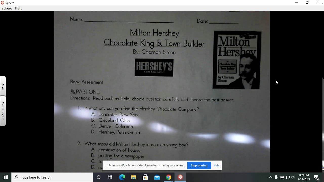 Milton Hershey Comprehension Test - YouTube