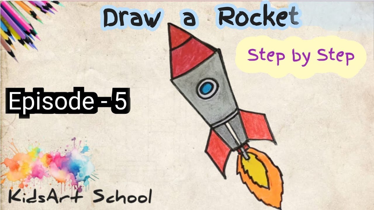 Easy Rocket Drawing | Draw Rocket Step by Step | How to Draw | Drawing ...