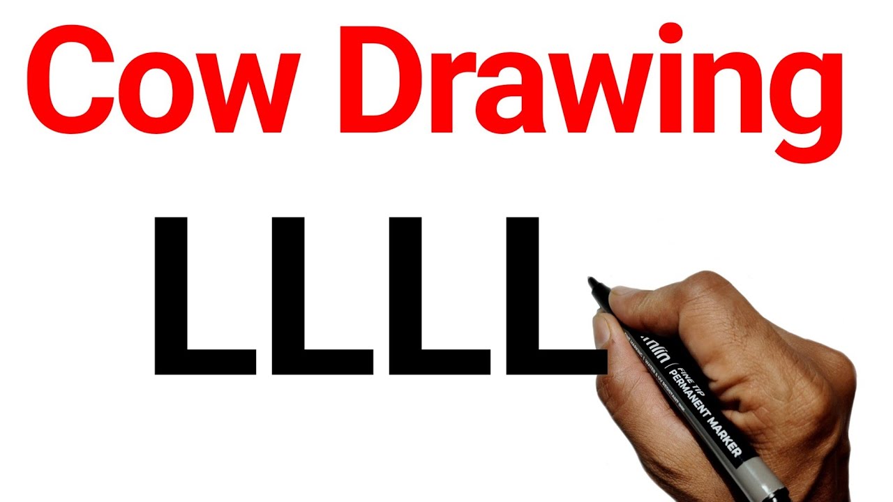 How to Draw Cow From Letter LLLL l How to Draw a Cow Easy l Easy Cow ...