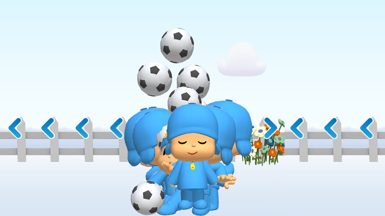 +1 Pocoyo Football every 1 seconds - YouTube