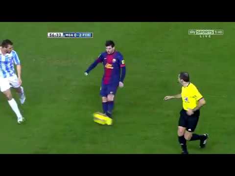 Messi Ultra Assist vs Malaga CF   - 5 Defenders Made USELESS !!