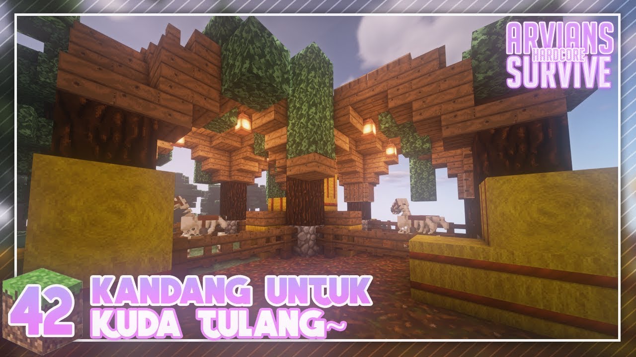 Minecraft Hardcore Indonesia #42「 Kandang Untuk Kuda Tulang 」 - YouTube