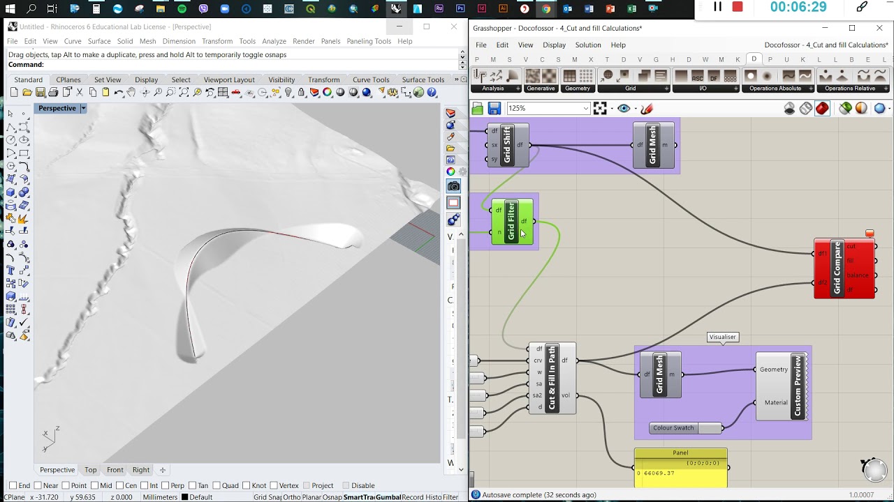 Grasshopper 4: Cut & Fill Calculations using Docofossor - YouTube