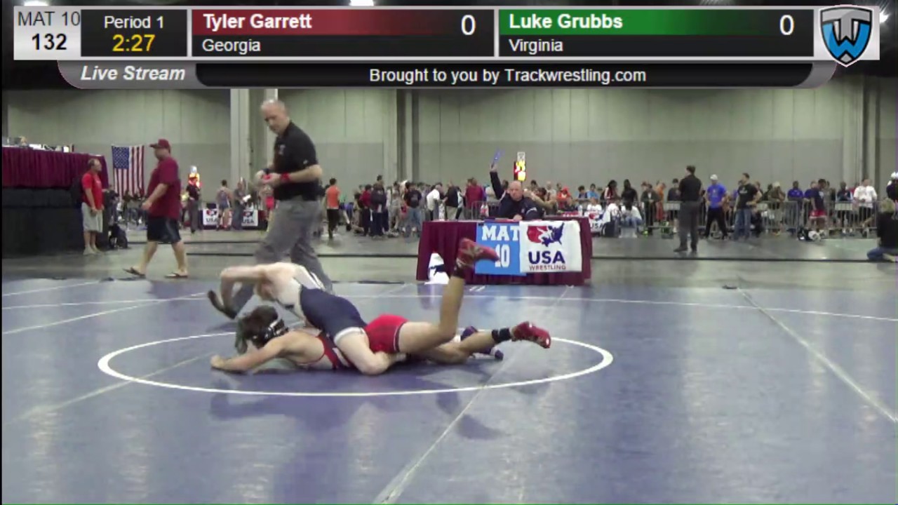 2140 Cadet Men 132 Tyler Garrett Georgia vs Luke Grubbs Virginia ...
