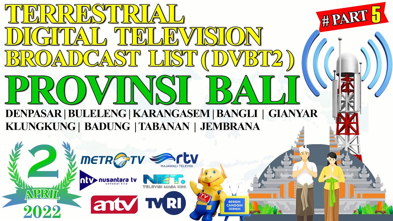 SIARAN TV DIGITAL (DVBT2) PROVINSI BALI APRIL 2022 - YouTube
