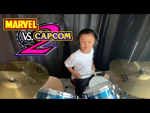 "Swamp Stage" (drum cover) Marvel vs Capcom 2 OST - Aiden 7 years old ...