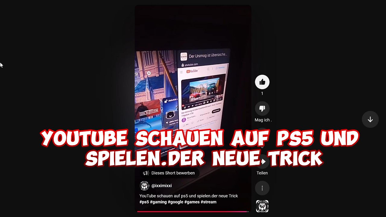 YouTube schauen auf ps5 und spielen.der neue Trick #ps5 #gaming #google #games #stream # ...