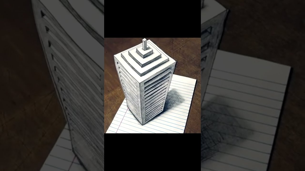 Amazing 3D pencil drawing |Easy 3D Building drawing tutorial for ...