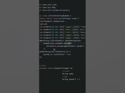 ** From Code to Shorts: Java Stream groupingBy() Unleashed!** #coding #java #stream #corejava ...