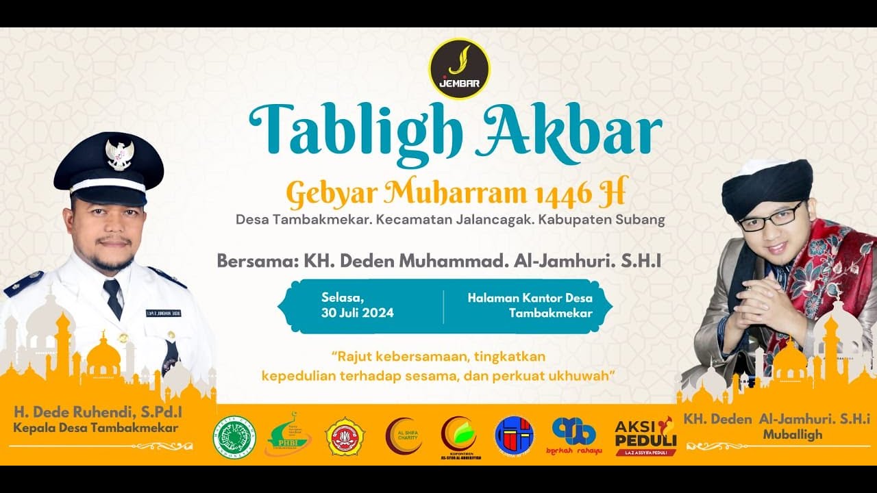 Live Stream TABLIGH AKBAR DAN ISTIGOSAH GEBYAR MUHARRAM 1446 H DESA TAMBAKMEKAR TAHUN 2024 - YouTube