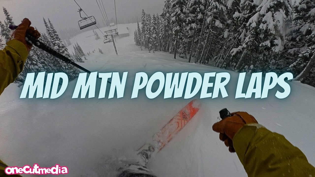 Mid Mountain powder skiing at Whistler Over 90cm this week - YouTube