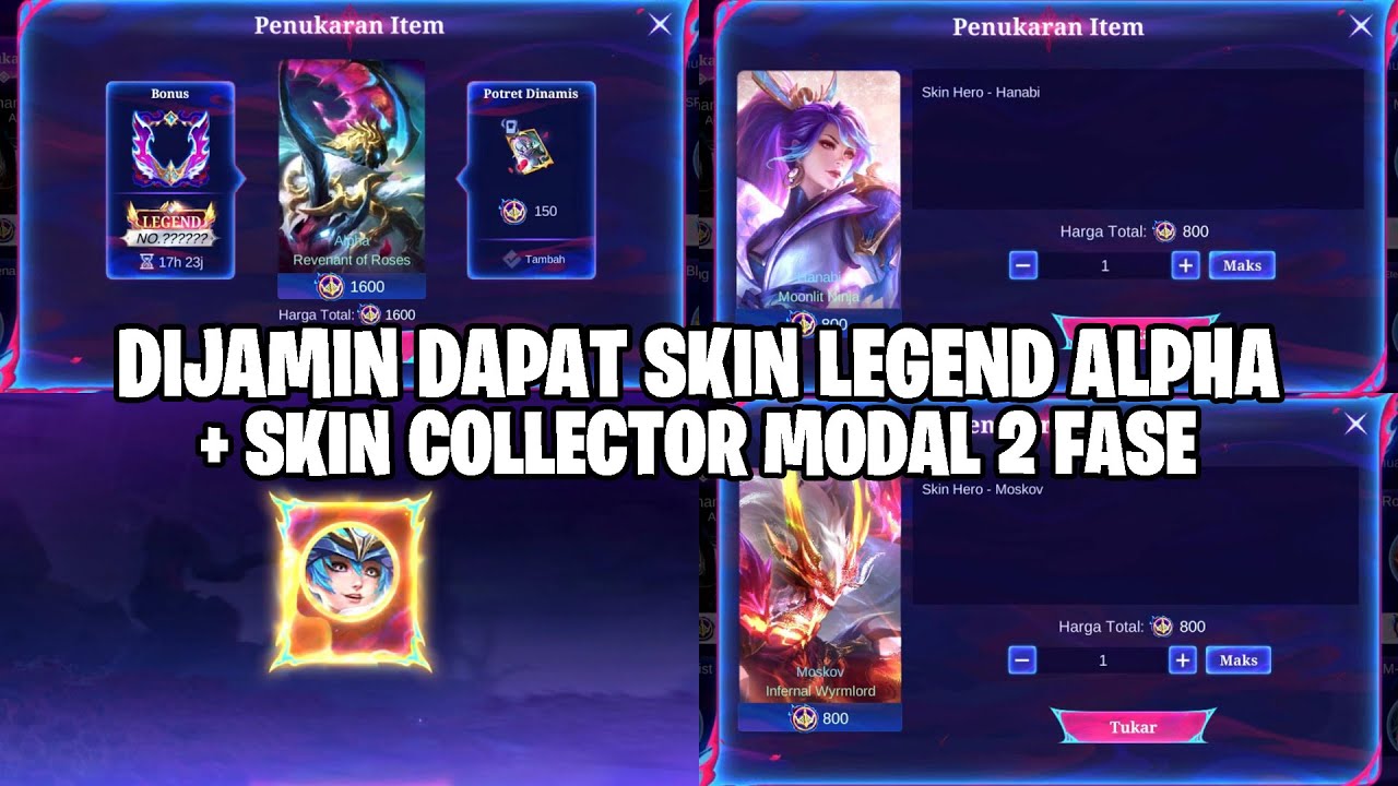 DIJAMIN DAPAT SKIN LEGEND ALPHA + COLELCTOR & MOSKOV ALLSTAR DENGAN ...