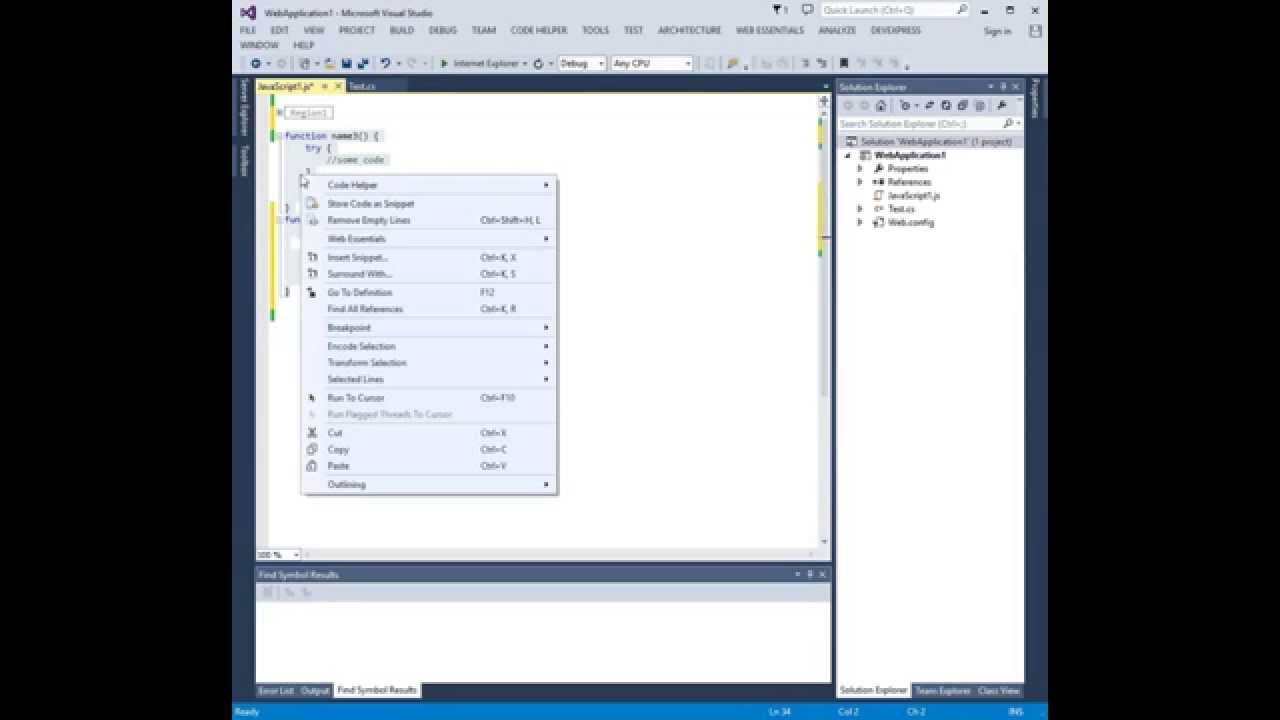 Codehelper C Javascript Vb Regions Javascript C Vb Net Youtube