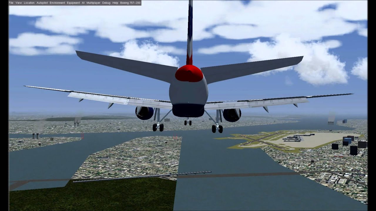 visual approach to KDCA -flightgear - YouTube