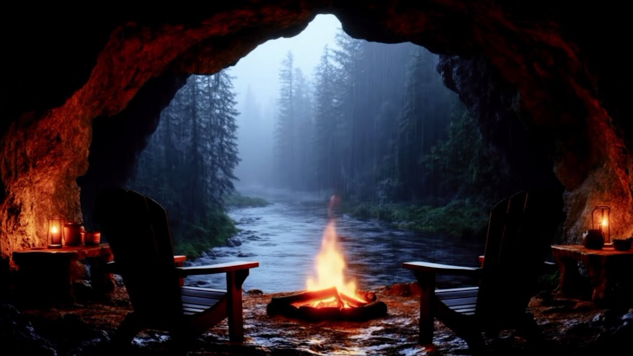 COZY Rainy Library with Fireplace | Videos made to study rather than ...