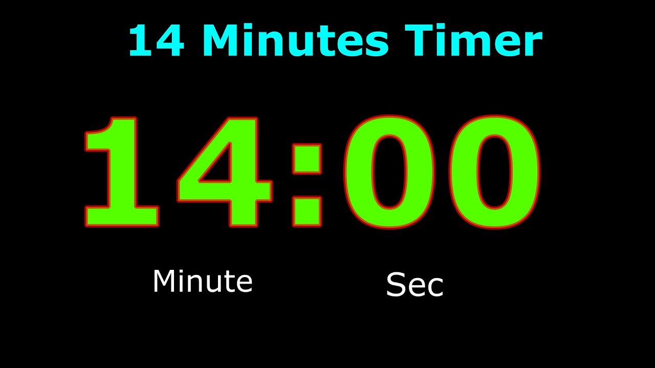 14 Minutes Timer | Digital Clock | 14 Minutes Alarm | 14 Minutes ...