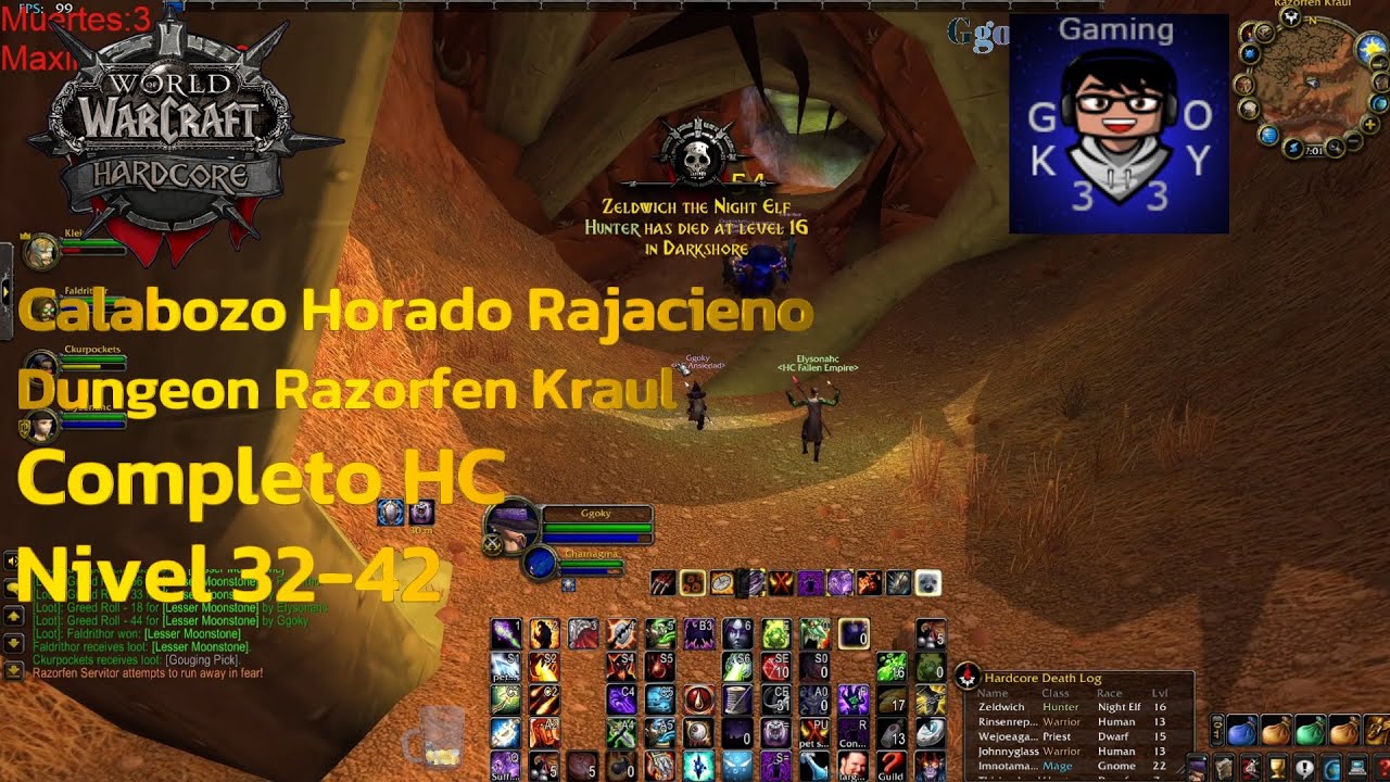 World of Warcraft Hard Core Classic RazorFen kraul completo - YouTube