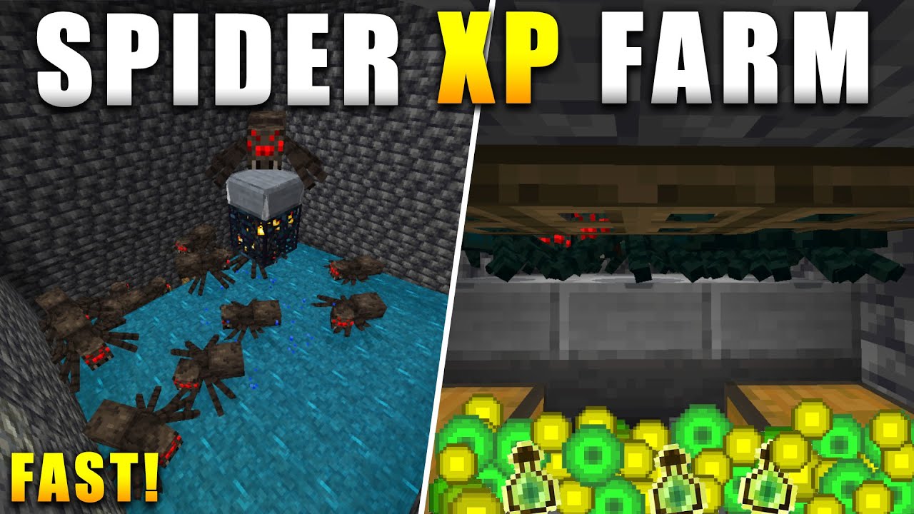 Easy Spider And Cave Spider Xp Farm In 121 Minecraft Bedrock Mcpexboxps4nintendo Switchpc