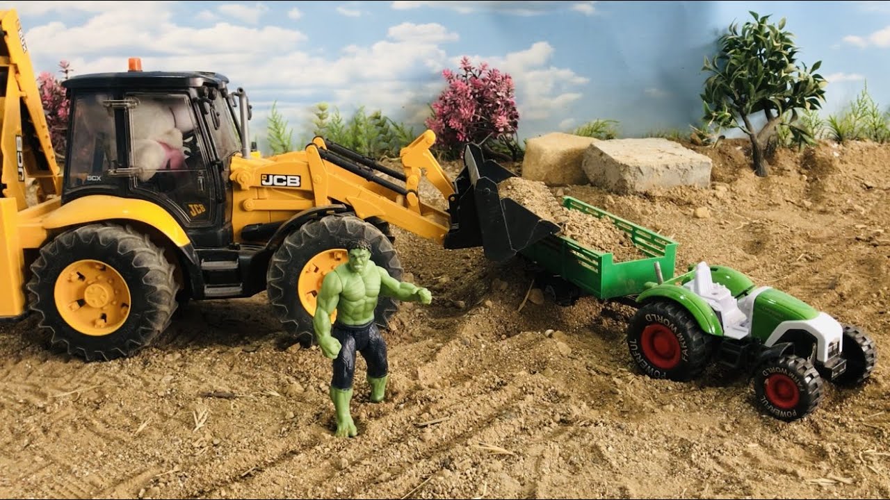 Hulk pulling sand with tractor - YouTube