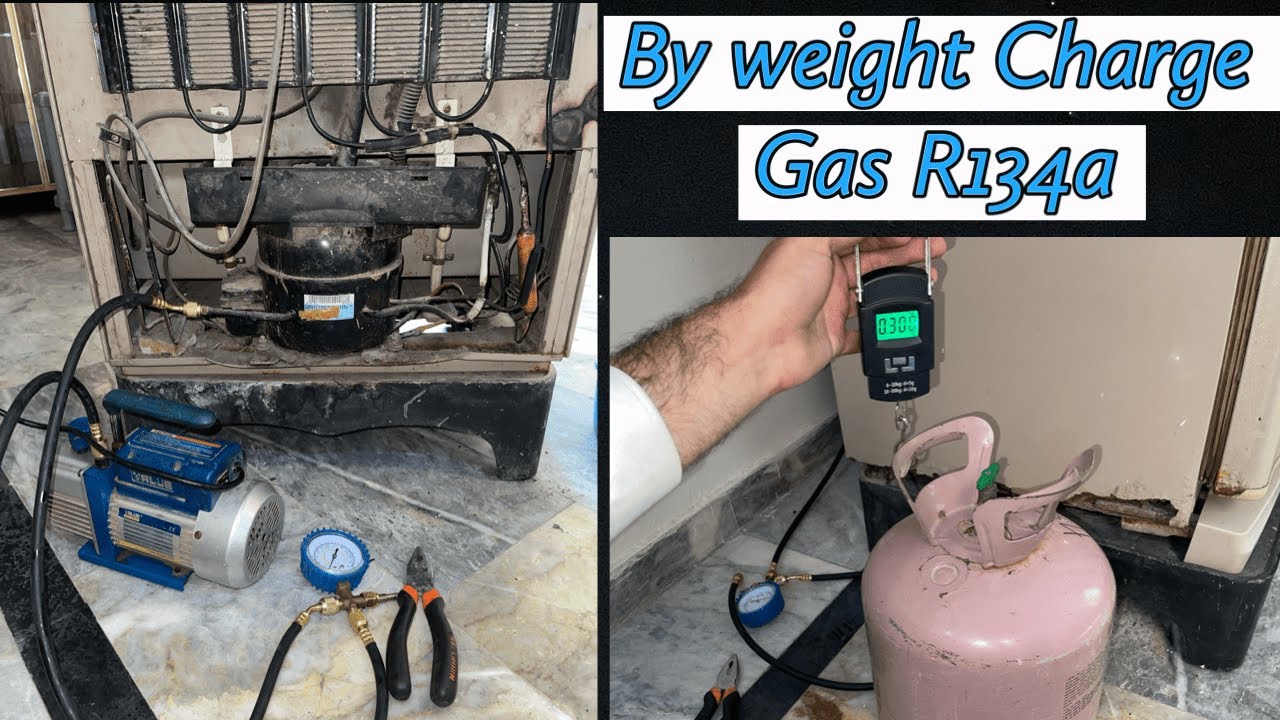R134a gas charging by weight and pressure complete in hindi and urdu ...