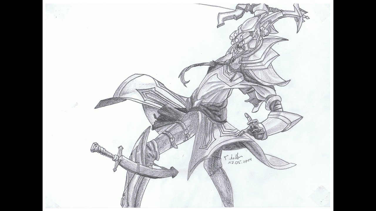 league of legends Master Yi Speed Drawing - YouTube