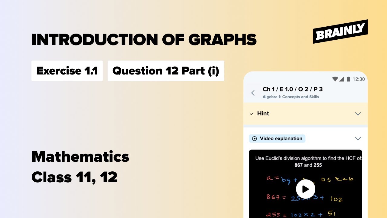 Introduction of Graphs | Class 11,12 | Exercise 1.1 | Q.12 | Part (i ...