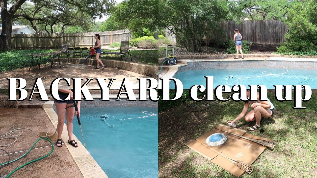 Back Yard Clean Up Motivation | Using A Power Washer - YouTube