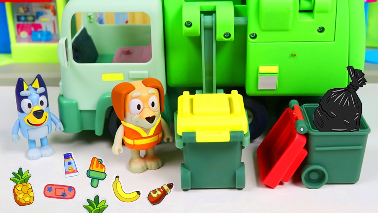 Bluey & Bin Man Recycle Their Trash with the Magic Garbage Truck | Fun ...
