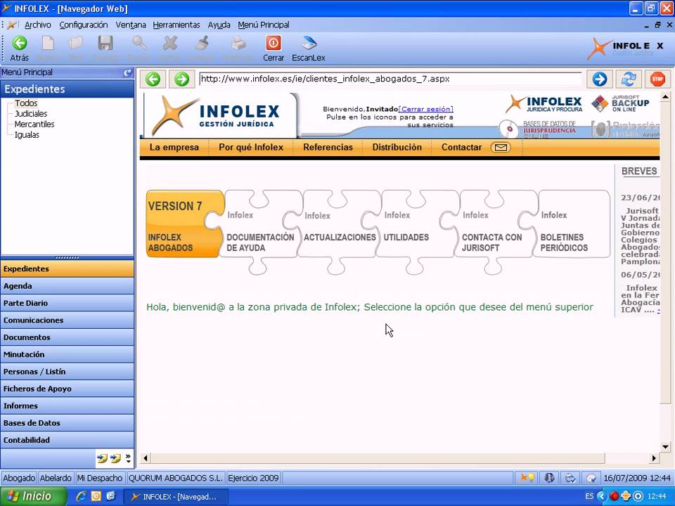 INFOLEX Gestion de Despachos de Abogados y Procuradores Parte 2 - YouTube
