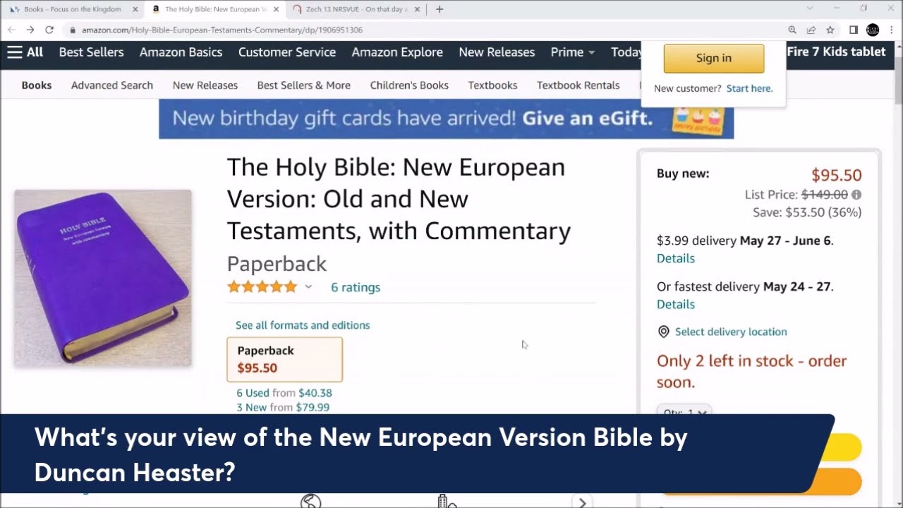 A review of The New European Version Bible by Duncan Heaster - YouTube