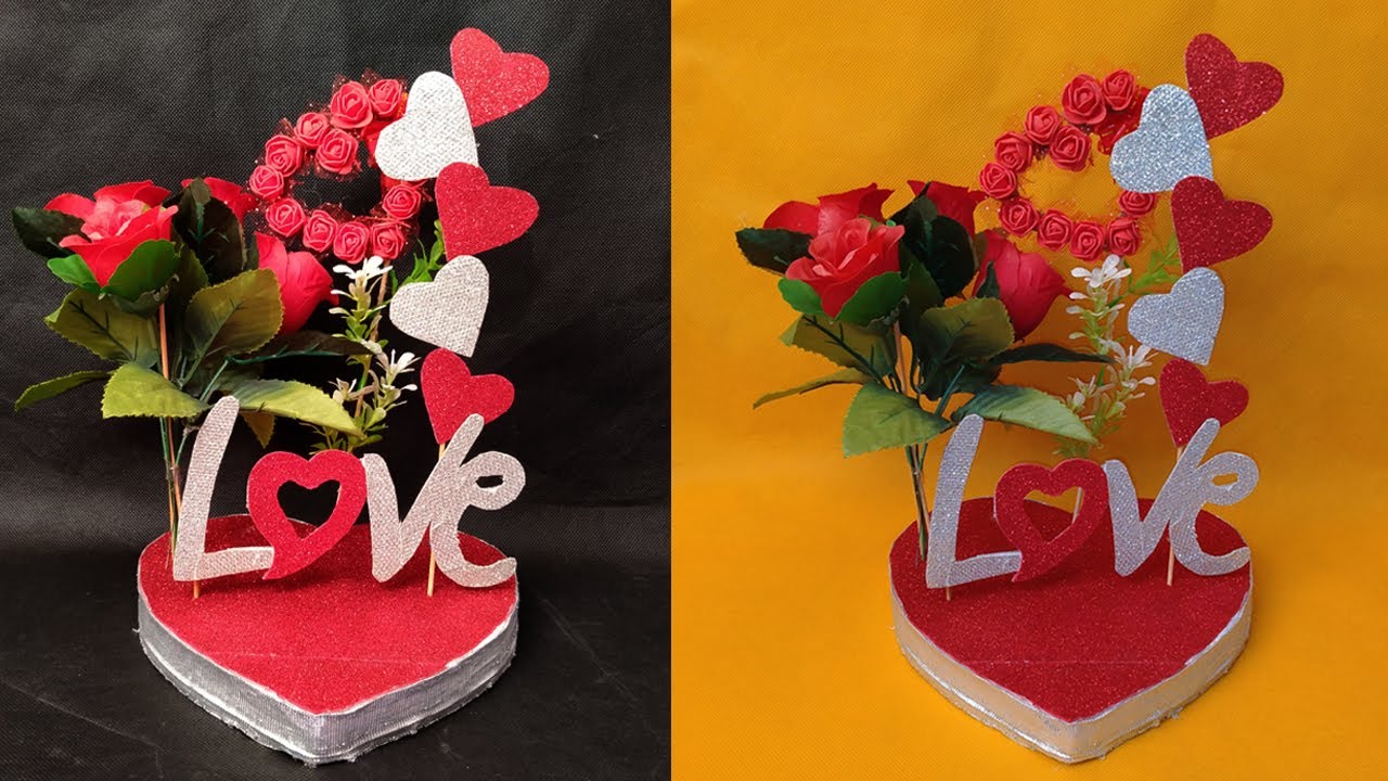 DIY-GIFT IDEAS | HOW TO MAKE PAPER HEART SHOWPIECE | ROOM DECOR | HEART ...