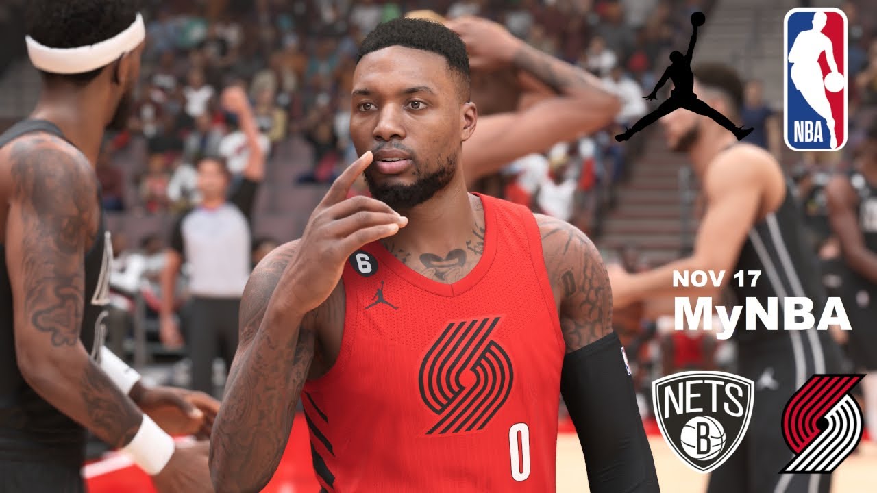 NBA 2K23 Brooklyn Nets vs Trail Blazers 2022 NOV 17 Simulation Sliders ...