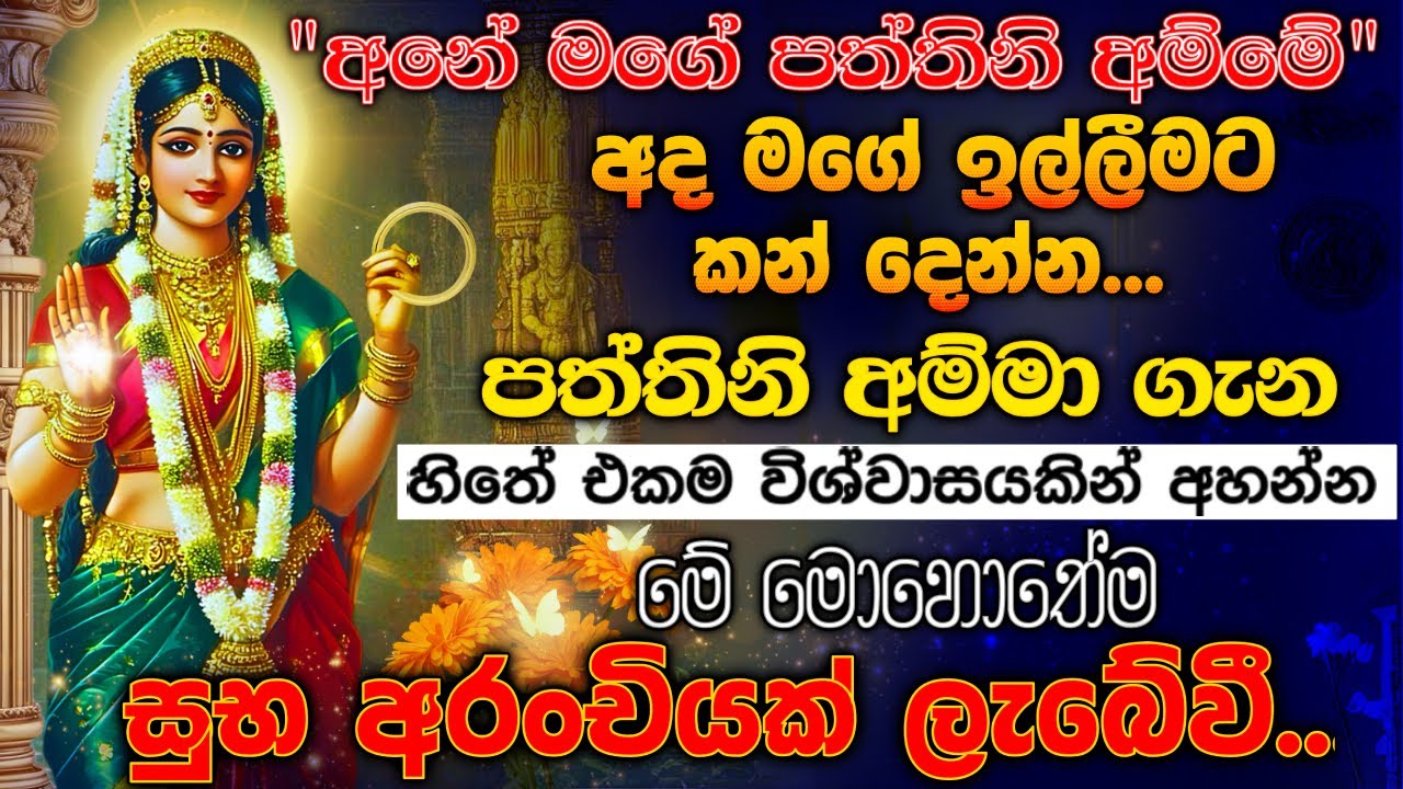 "පත්තිනි මෑණියන් කිසි කෙනෙක් දුකින් තියන්නේ නෑ..."🌷🙏 Goddesss Paththini ...
