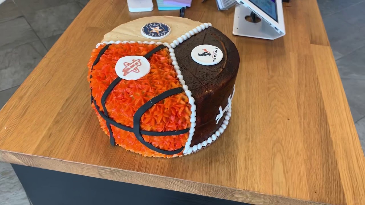 Trifecta Astros Rockets Texans birthday cake - YouTube
