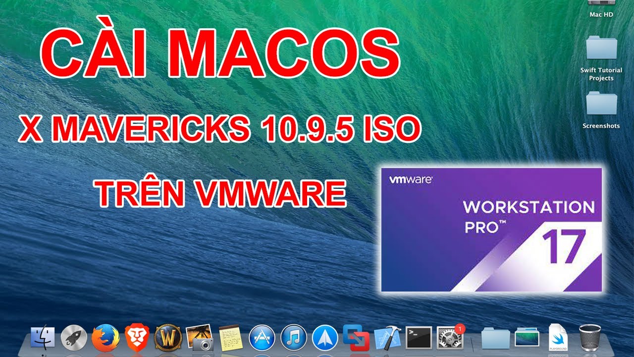 Hướng dẫn cài macOS X Mavericks 10.9.5 ISO trên VMware - YouTube