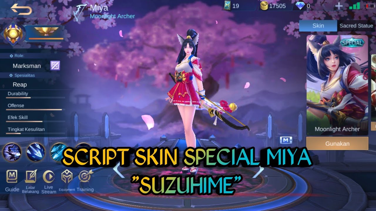SCRIPT SKIN SPECIAL MIYA "SUZUHIME" - MOBILE LEGENDS: BANG BANG - YouTube