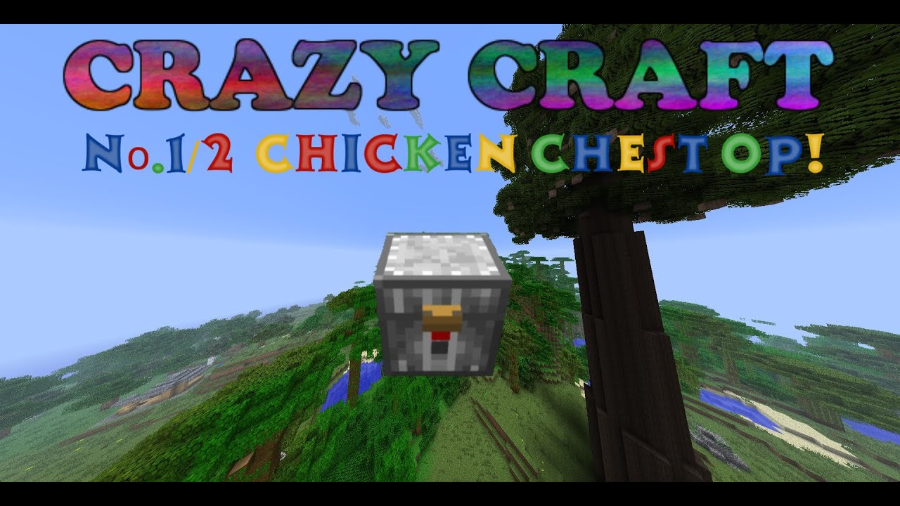Minecraft Crazy Craft Ep 1:2 CHICKEN CHEST OP! - YouTube