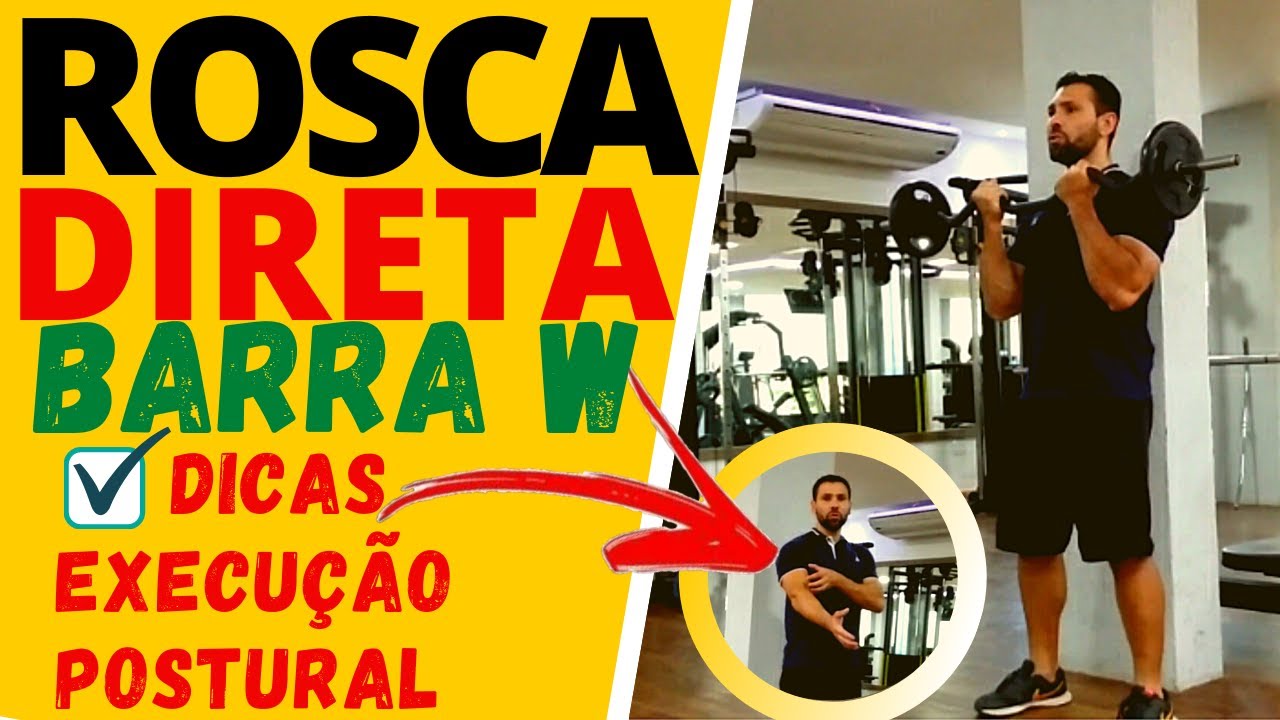 ROSCA BÍCEPS DIRETO EM PÉ COM BARRA W - EXERCÍCIO PARA BRAÇOS. - YouTube