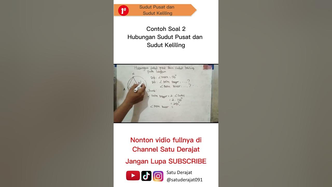 Contoh Soal 2b Hubungan sudut pusat dan sudut keliling #shorts - YouTube