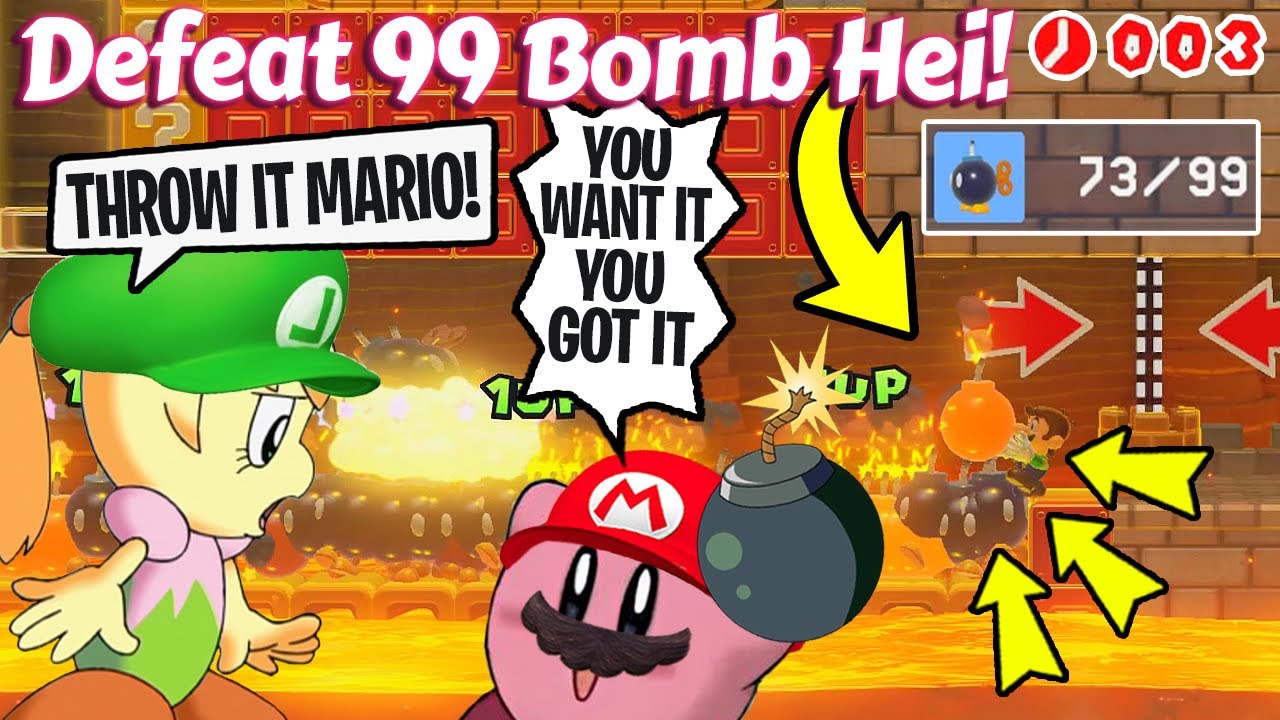 Defeat 99 Bomb Hei! [ 10 Seconds.. ] | SMM2 - YouTube