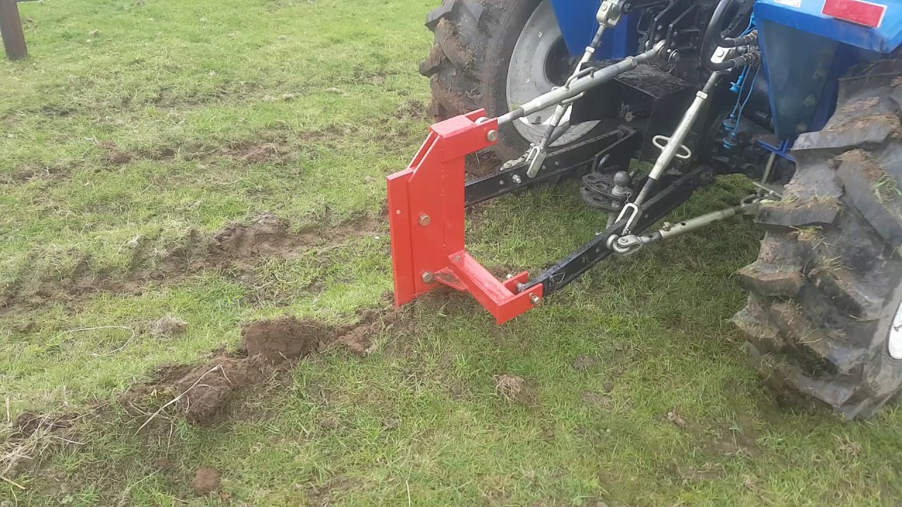 Mole Ploughing / Sub Soiling with the Compact Tractor - YouTube