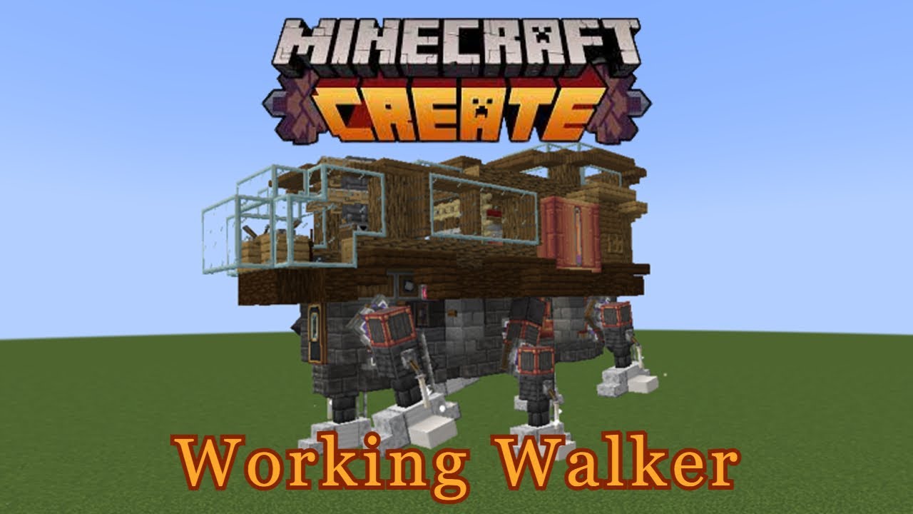 Working Walker in Minecraft | Valkyrien skies: Clockwork - YouTube