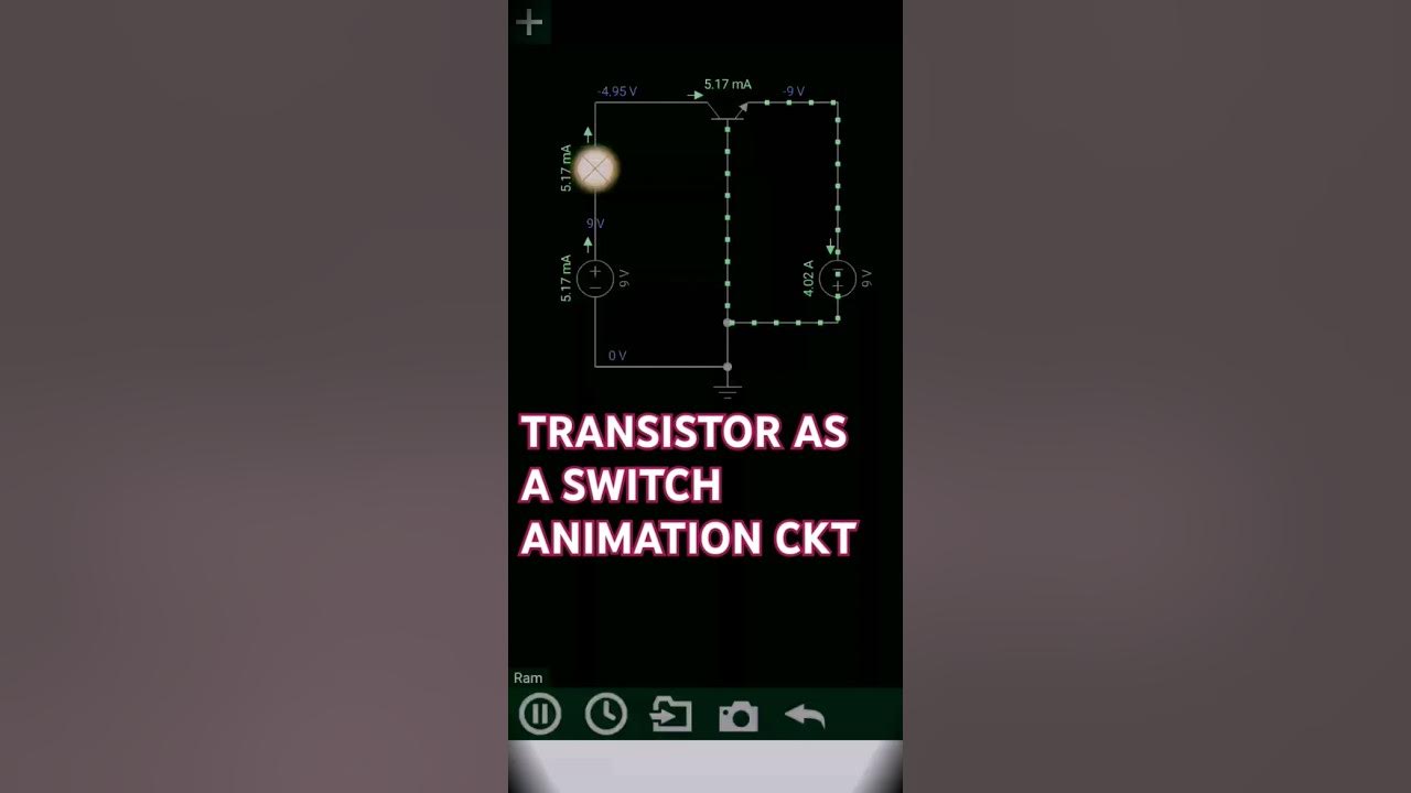 Transistor as a switch practical ckt diagram with animation #transistor #switch #electronic ...