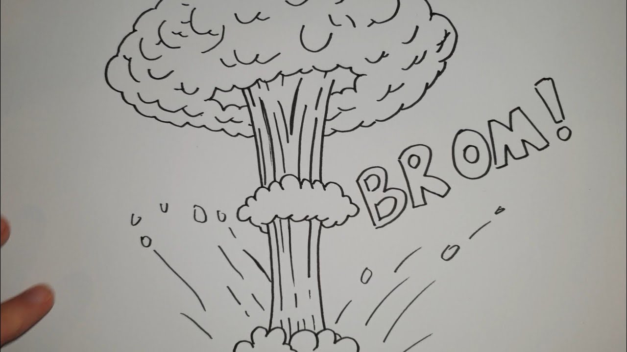 Atom Bomb Explosion Drawing