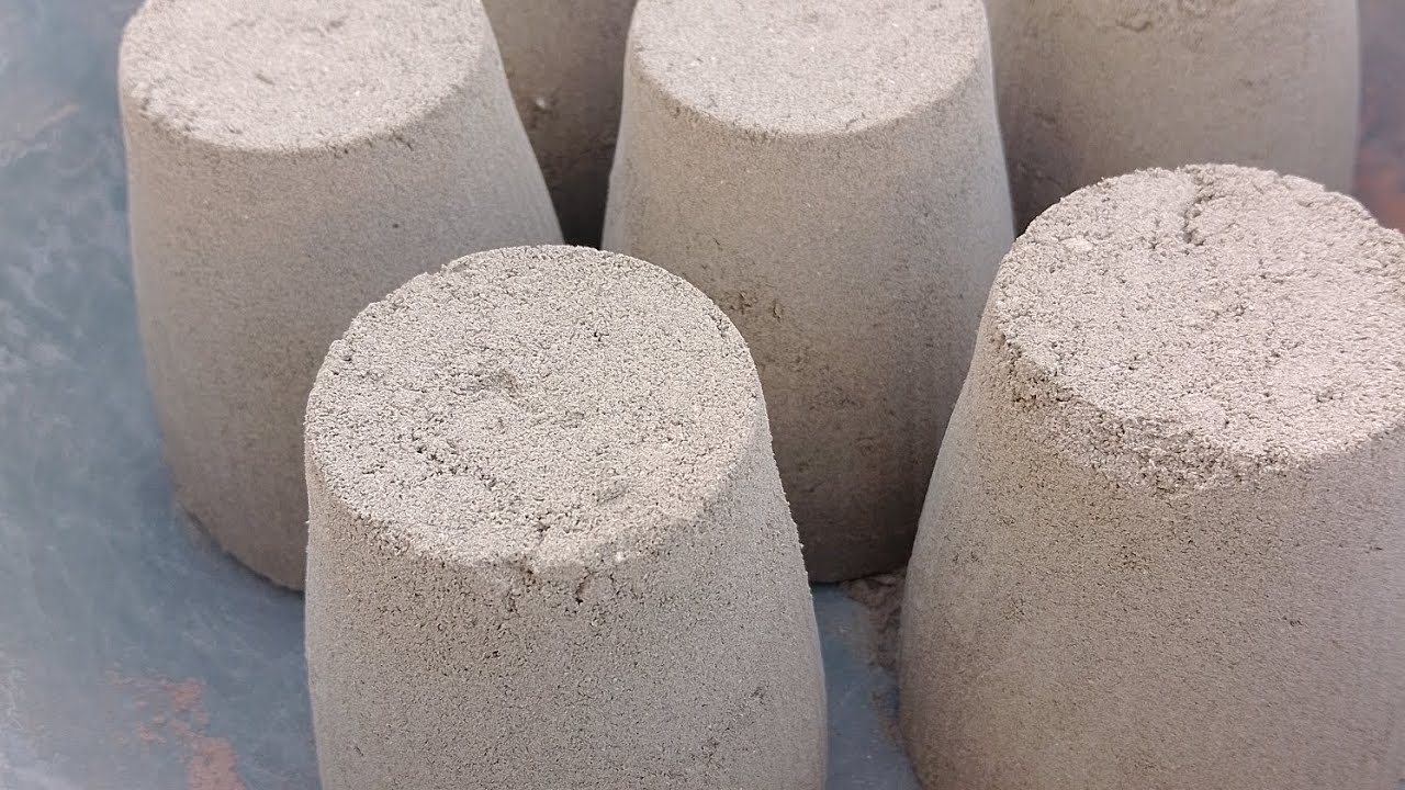 ASMR:New texture pure Sand chalk dry shapes crumbling with full ...