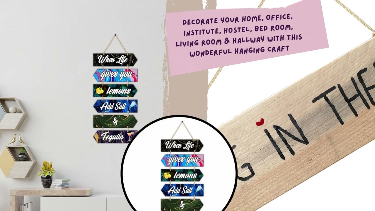 Beautiful Wooden Wall Hanging Sign Board For Home Decoration - YouTube