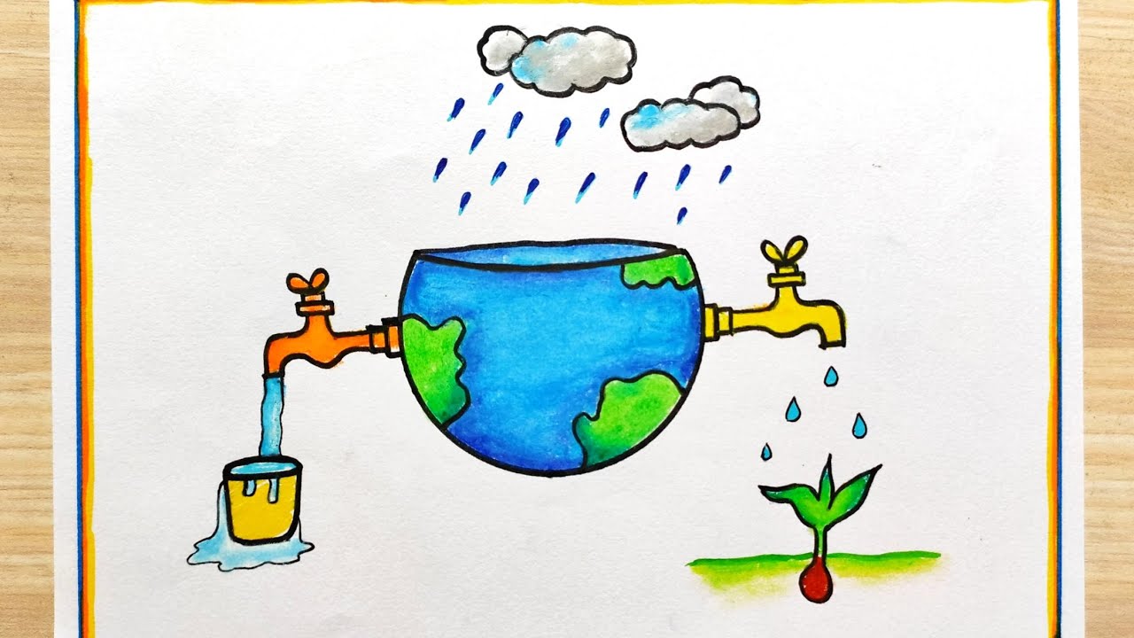 Save Water Save Life Drawing For Kids