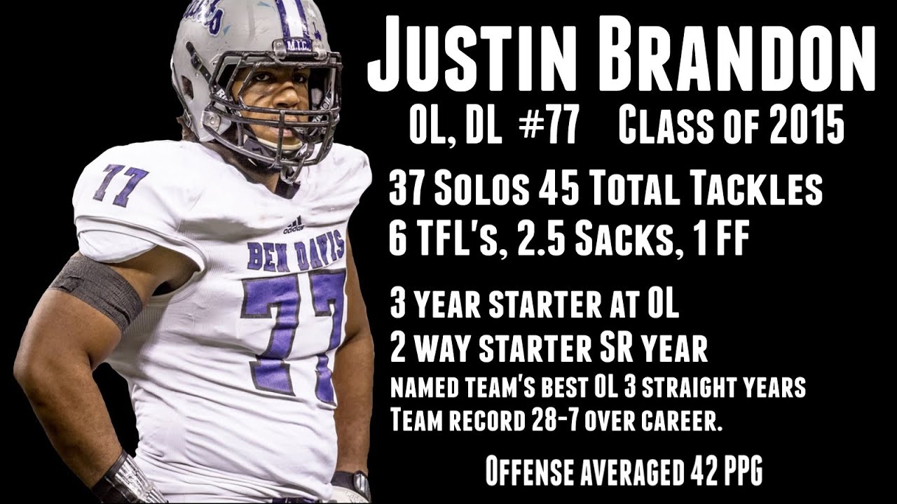Justin Brandon OL/DL Senior Highlights - YouTube