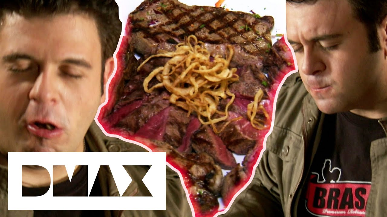 Adam Struggles To Tackle This Enormous 5.5 LB Stake Challenge | Man V ...