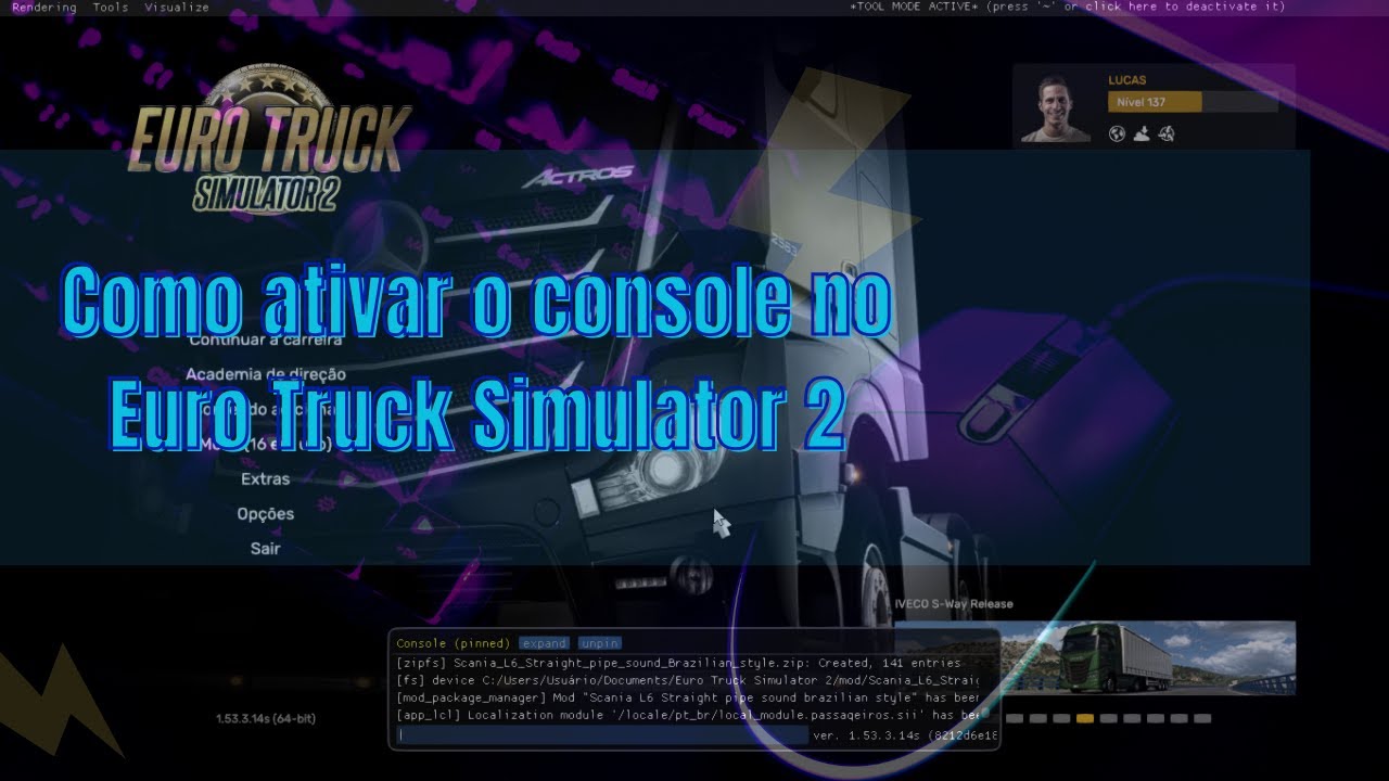 Como ativar console no ETS2! Dica Íncrivel-Lucas ETS2 - YouTube